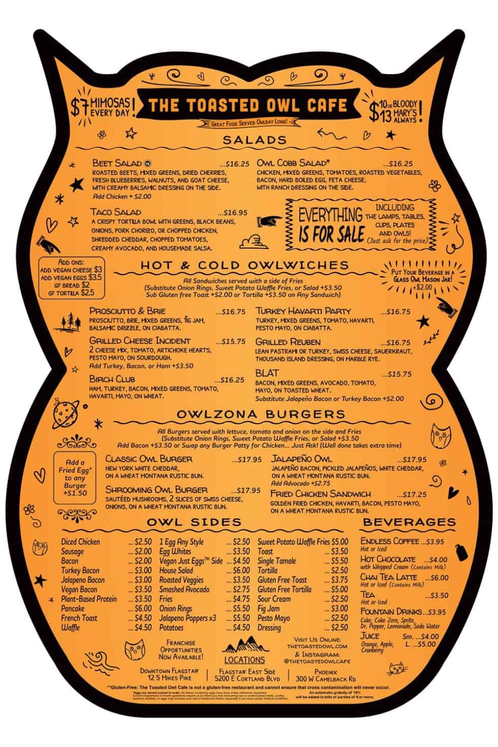 Menu - The Toasted Owl