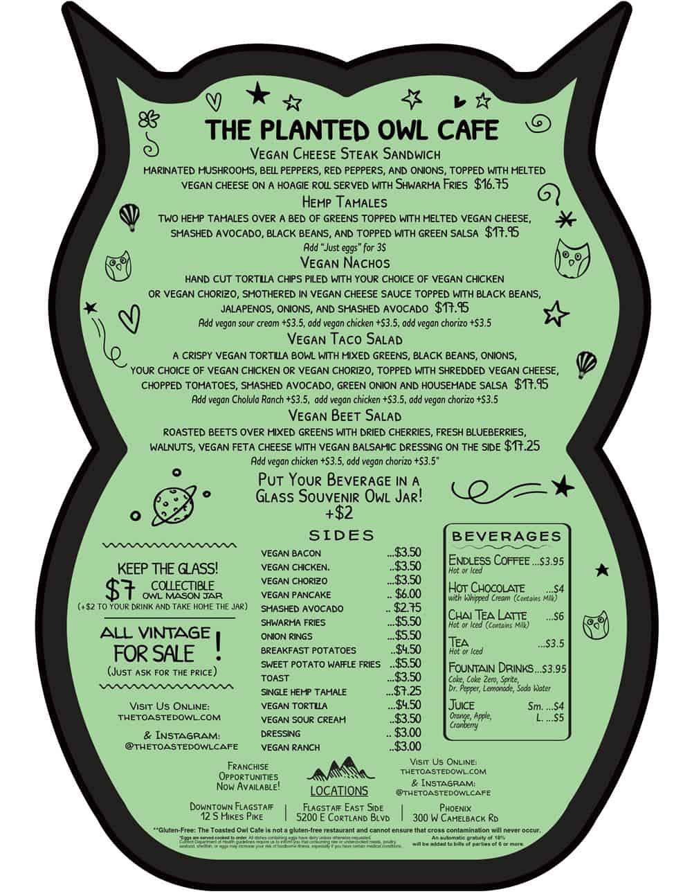 Menu - The Toasted Owl