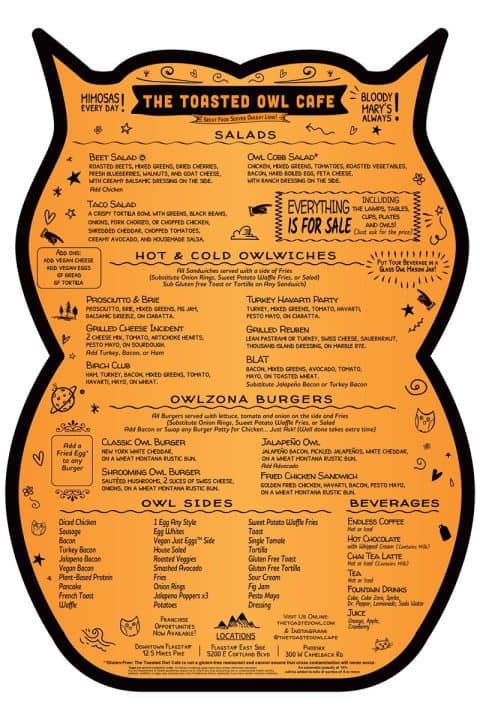 Menu - The Toasted Owl