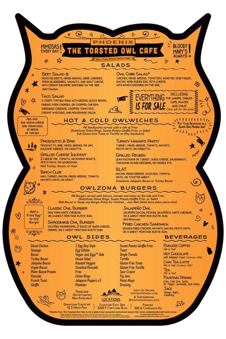 Menu - The Toasted Owl