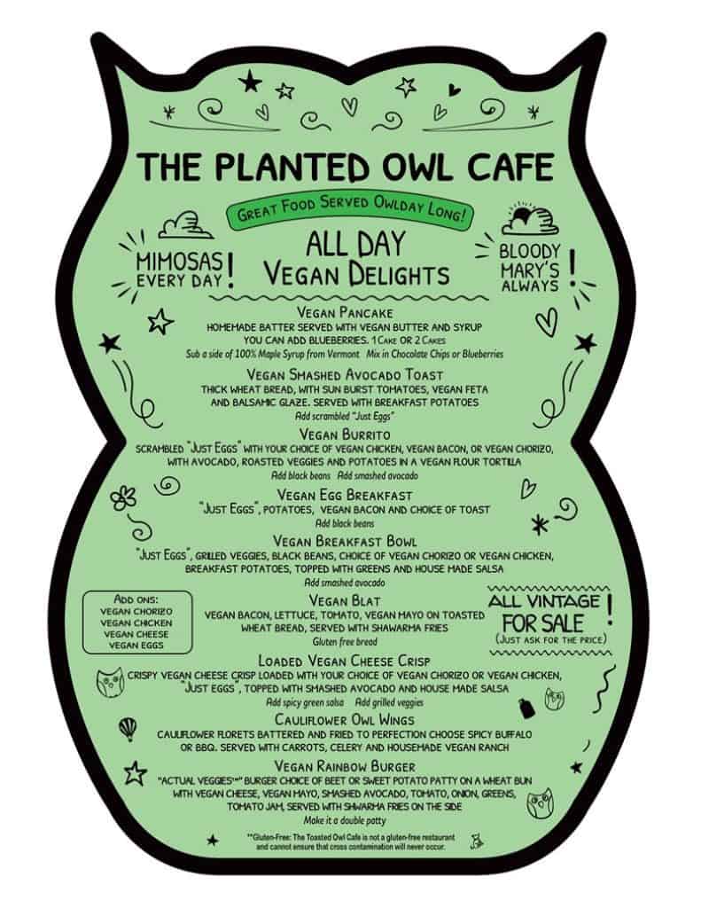 Menu - The Toasted Owl